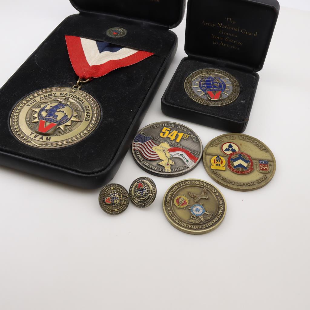 US National Guard Tokens And Medals, 7 Pieces | Property Room