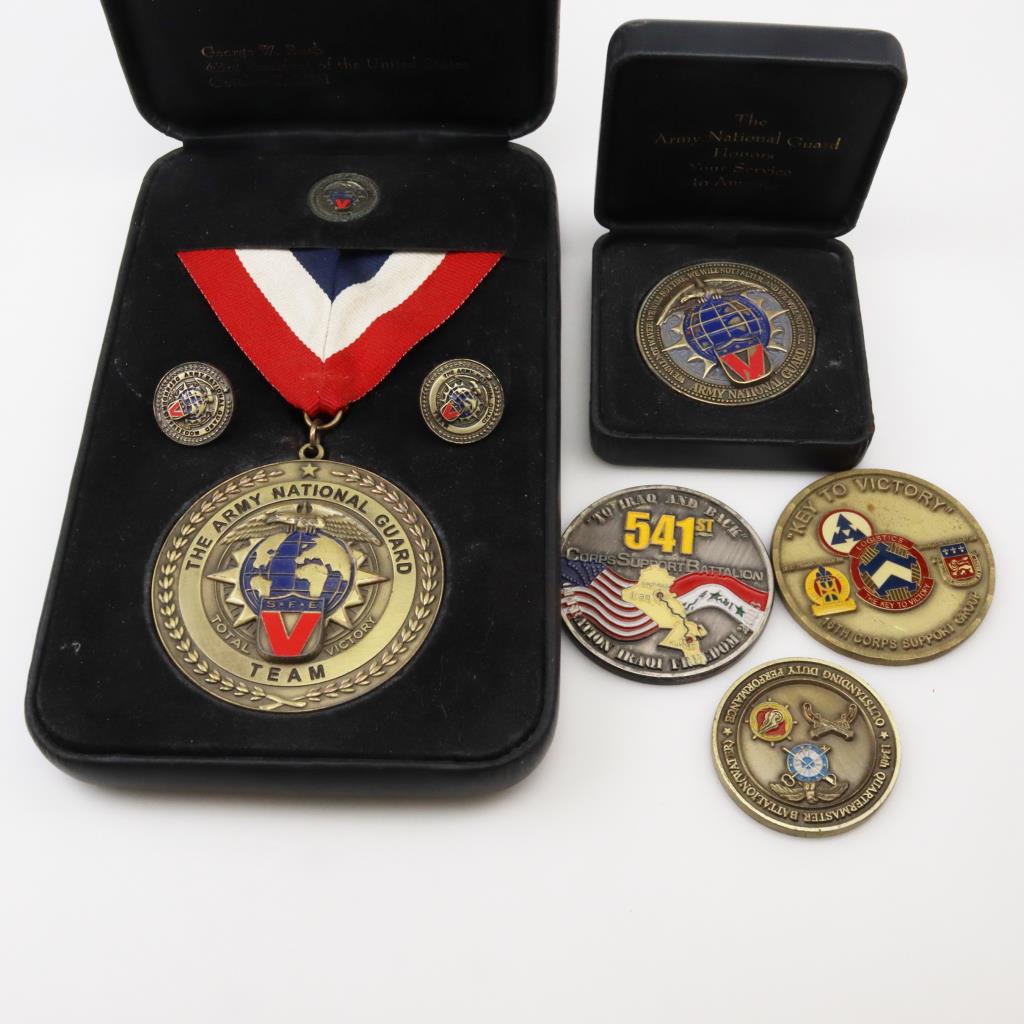 US National Guard Tokens And Medals, 7 Pieces | Property Room