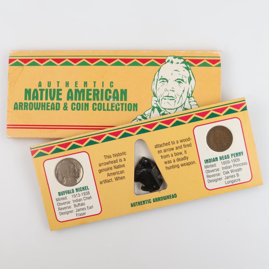 US Native American Arrowhead & Coin Collection | Property Room