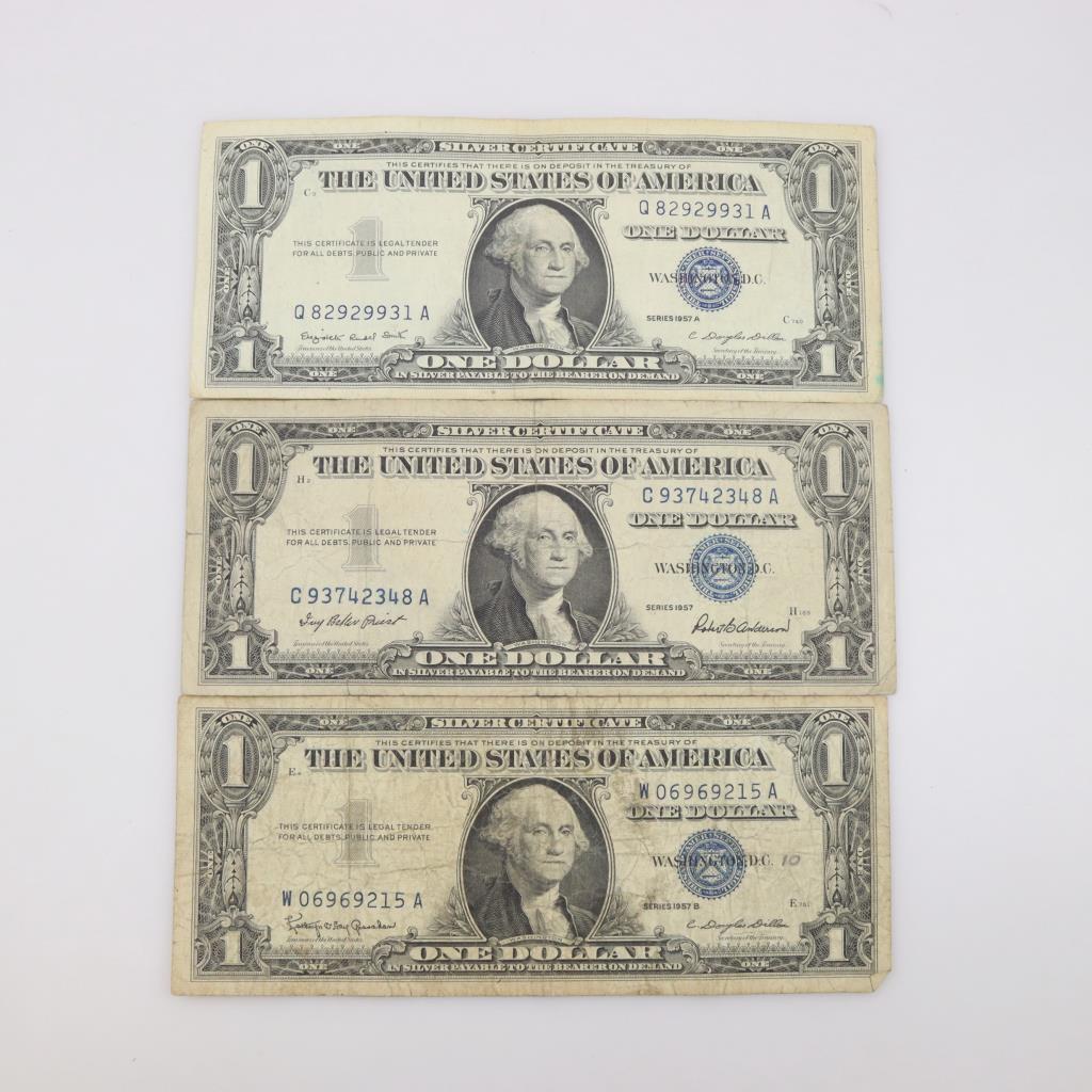 US One Dollar Silver Certificate, 3 Pieces | Property Room