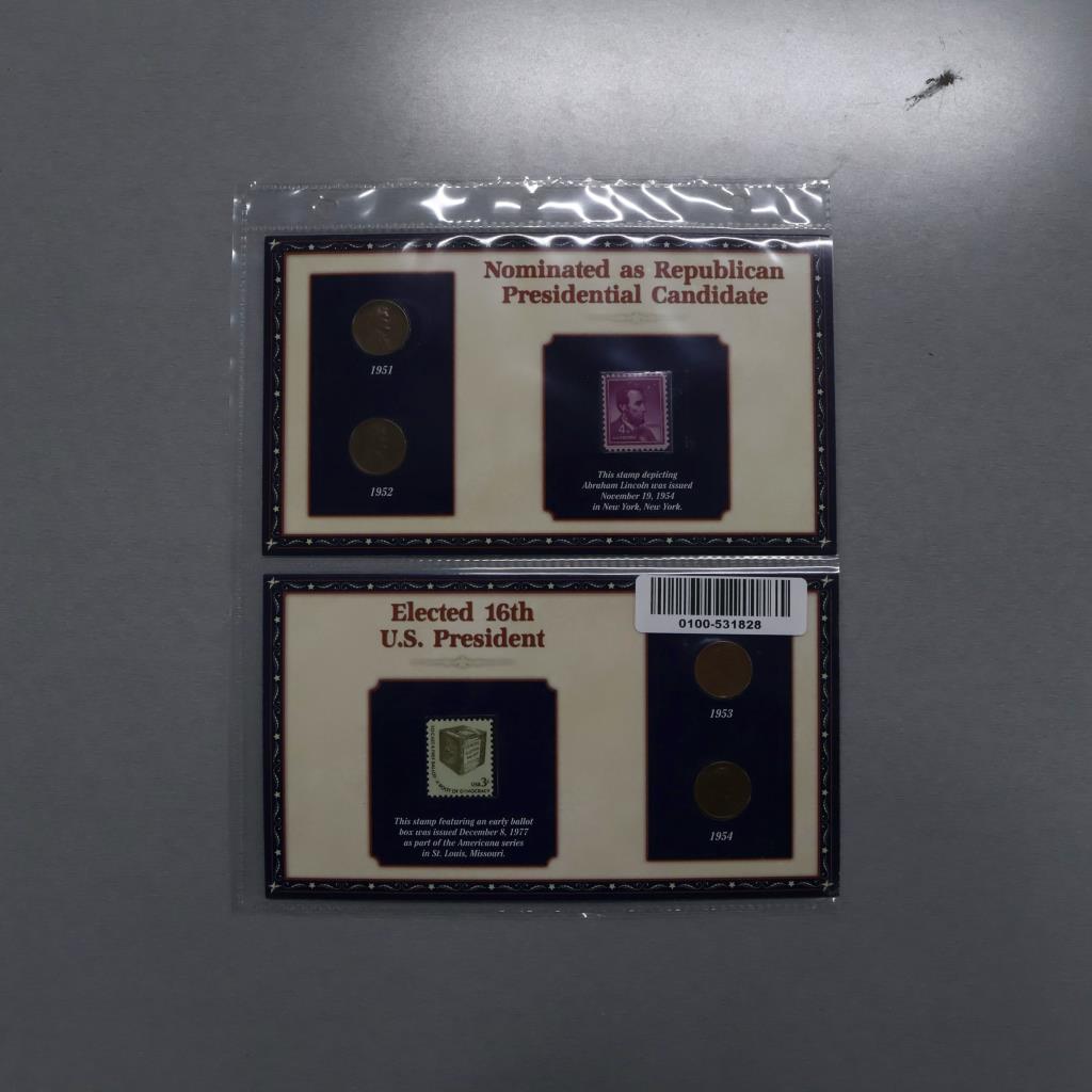 US Pennies With Corresponding Stamps, 6 Pieces | Property Room