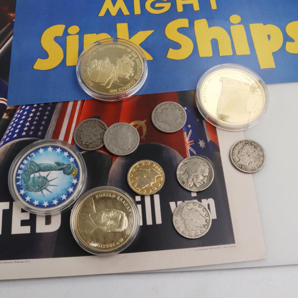 US Posters, Coins And Tokens; 12+ Pieces | Property Room