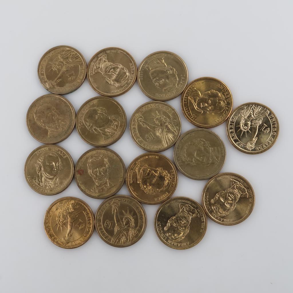 US Presidential Dollar Coins; 15+ Pieces | Property Room