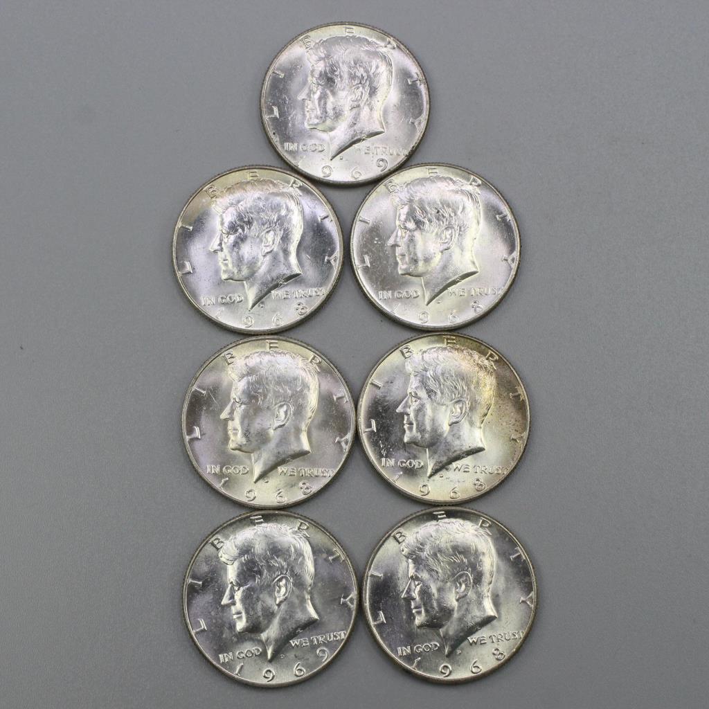 US Silver Clad Kennedy Half Dollars, 7 Pieces | Property Room