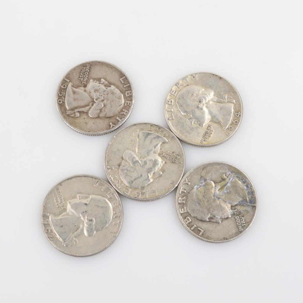 US Silver Quarters, 5 Pieces | Property Room