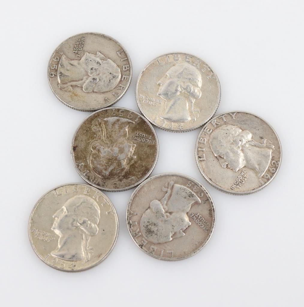 US Silver Quarters, 6 Pieces | Property Room