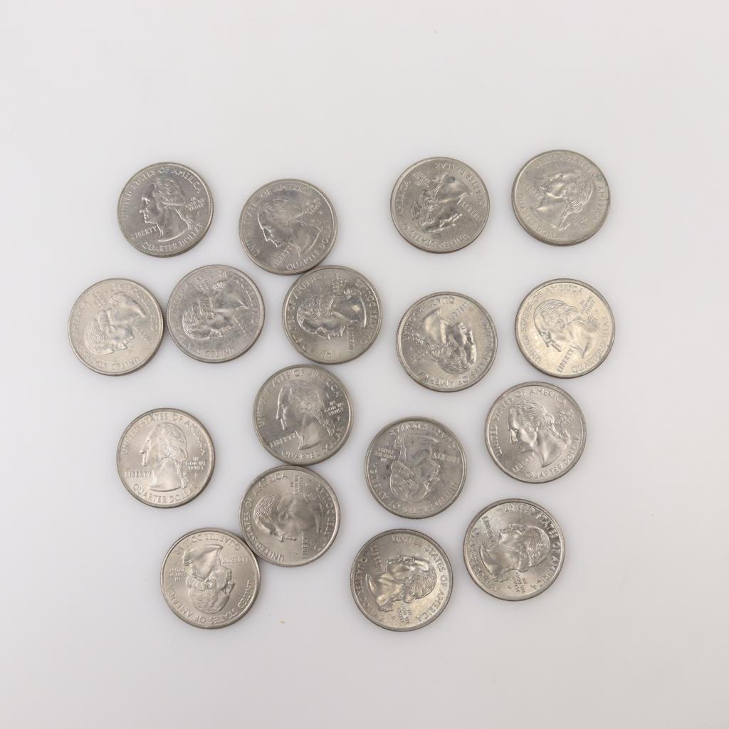 US Statehood Colorized Quarters, 17 Pieces | Property Room