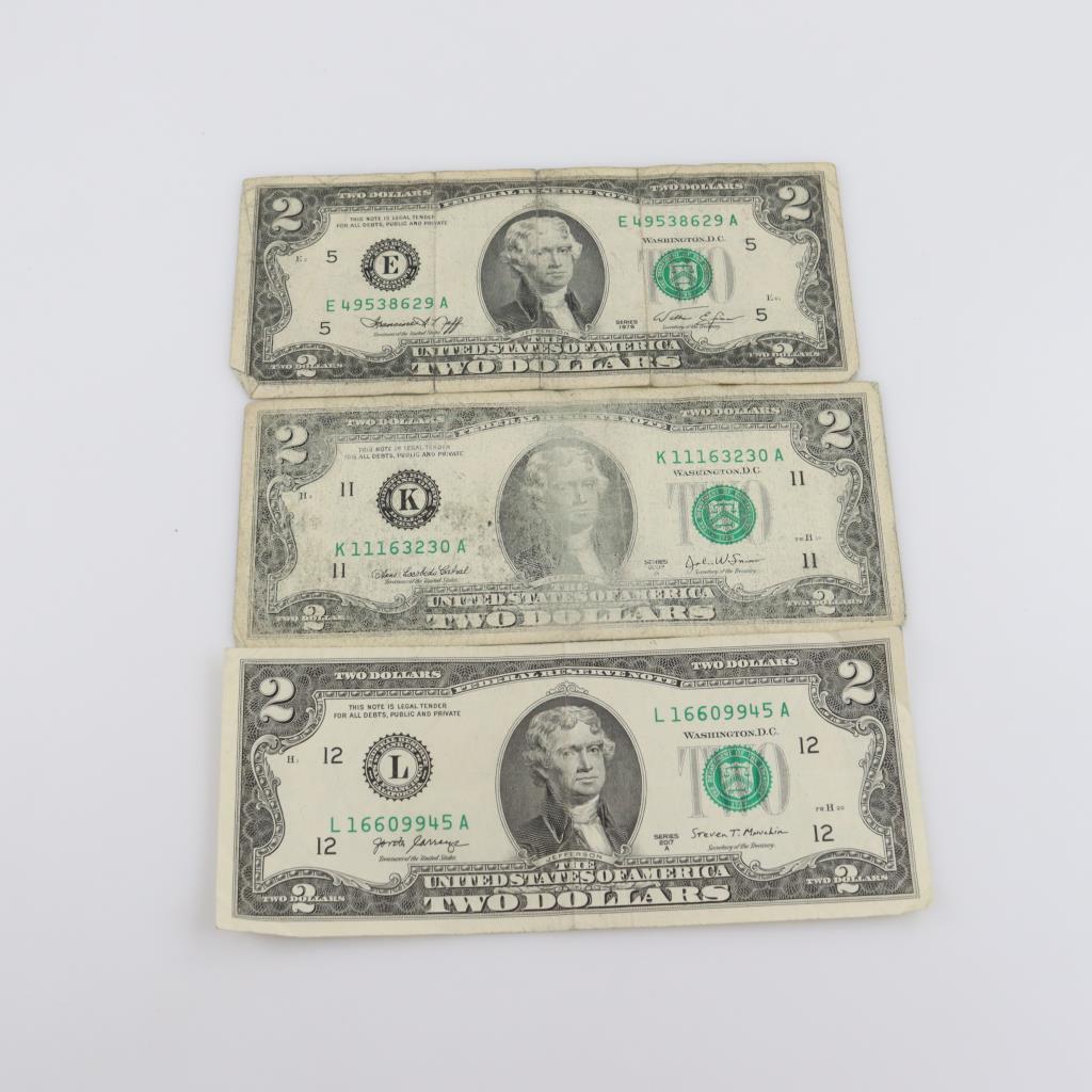 US Two Dollars Federal Reserve Note, 3 Pieces | Property Room