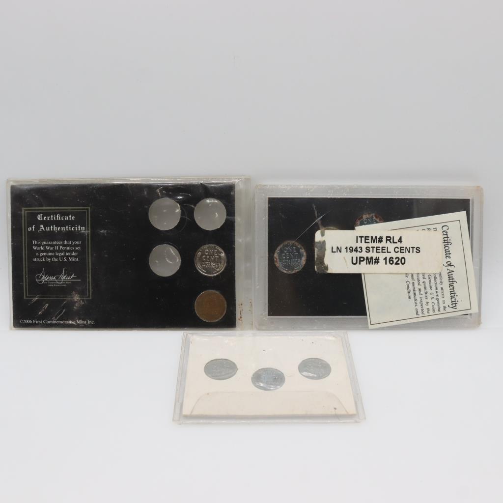US Wartime Steel Penny Set, 3 Pieces | Property Room