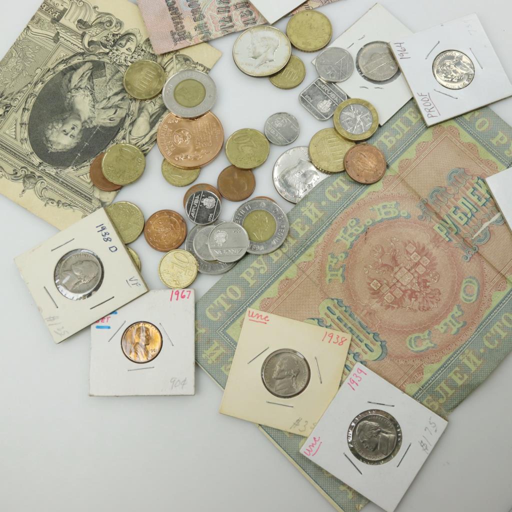 US/Foreign Currency & Tokens, 40+ Pieces | Property Room