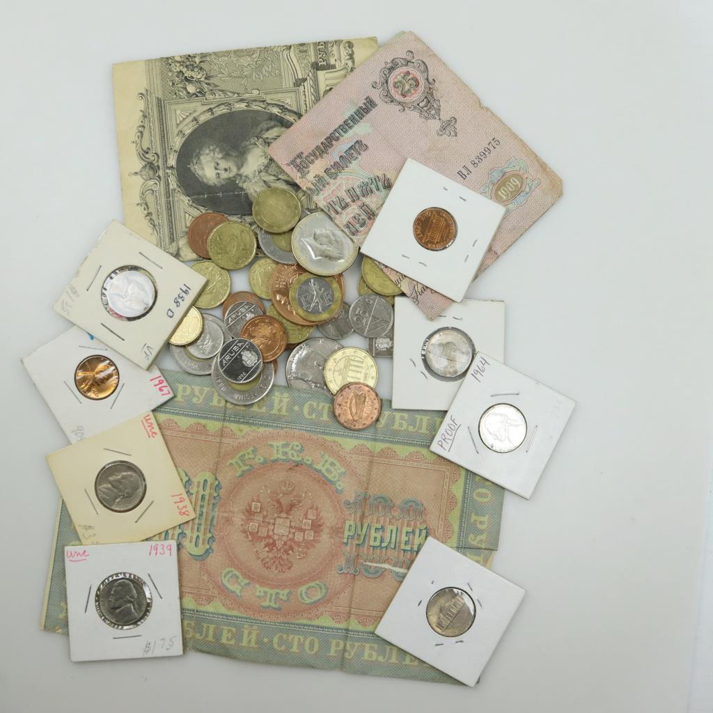 US/Foreign Currency & Tokens, 40+ Pieces | Property Room