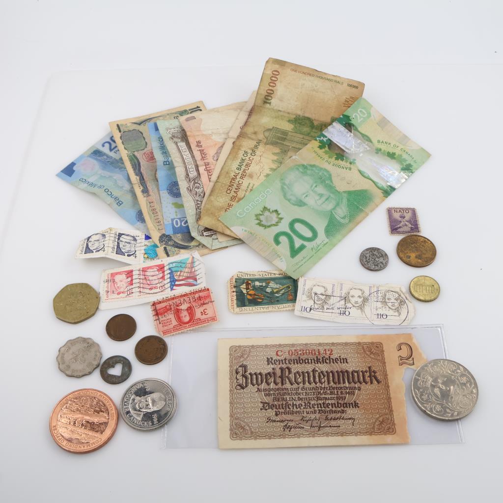 US,Foreign Currency/Token And Stamps, 26+ Pieces | Property Room