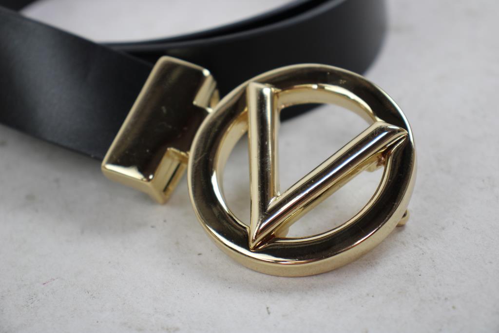 Valentino V Buckle Belt, Size Large, Black | Property Room