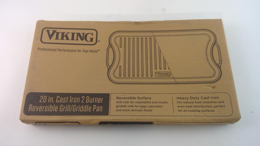 Viking Cast Iron 2 Burner Grill/Griddle Pan | Property Room