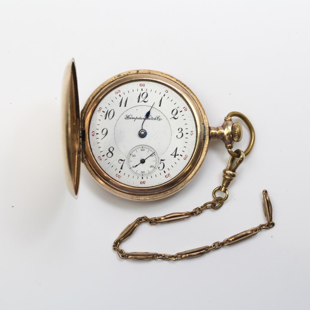 Vintage 1912 Hampden Gold Filled Pocket Watch | Property Room