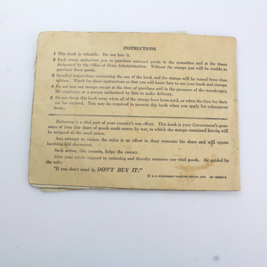 Vintage 1943 WWII Ration Book | Property Room