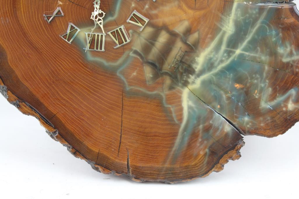 Vintage Cabin Wood Tree Slab Wall Clock | Property Room