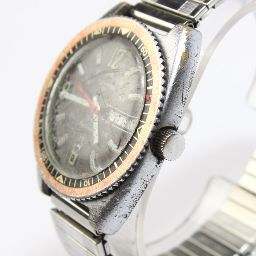 Vintage Clinton World Time Automatic Watch | Property Room