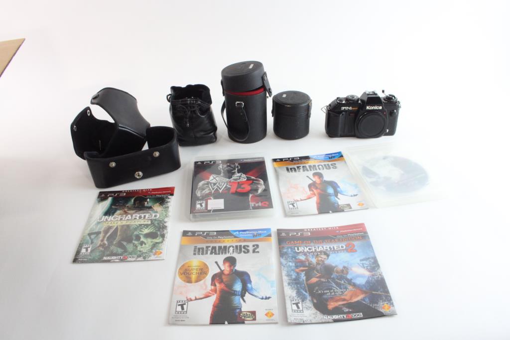 Vintage Konica Camera, PS3 Games & More, 8+ Pieces | Property Room