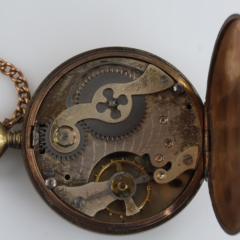 Vintage Torpedo Pocket Watch With 10kt GP Chain And Fashion Bracelet, 2 ...