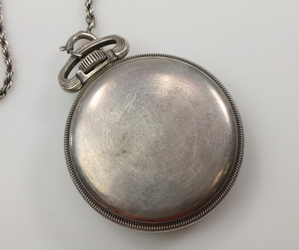 Vintage WWII Era Hamilton Master Navigation Silver Pocket Watch ...