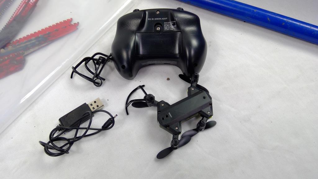 Voyage Aeronautics Micro Drone With Car Jack And Saw Blades | Property Room