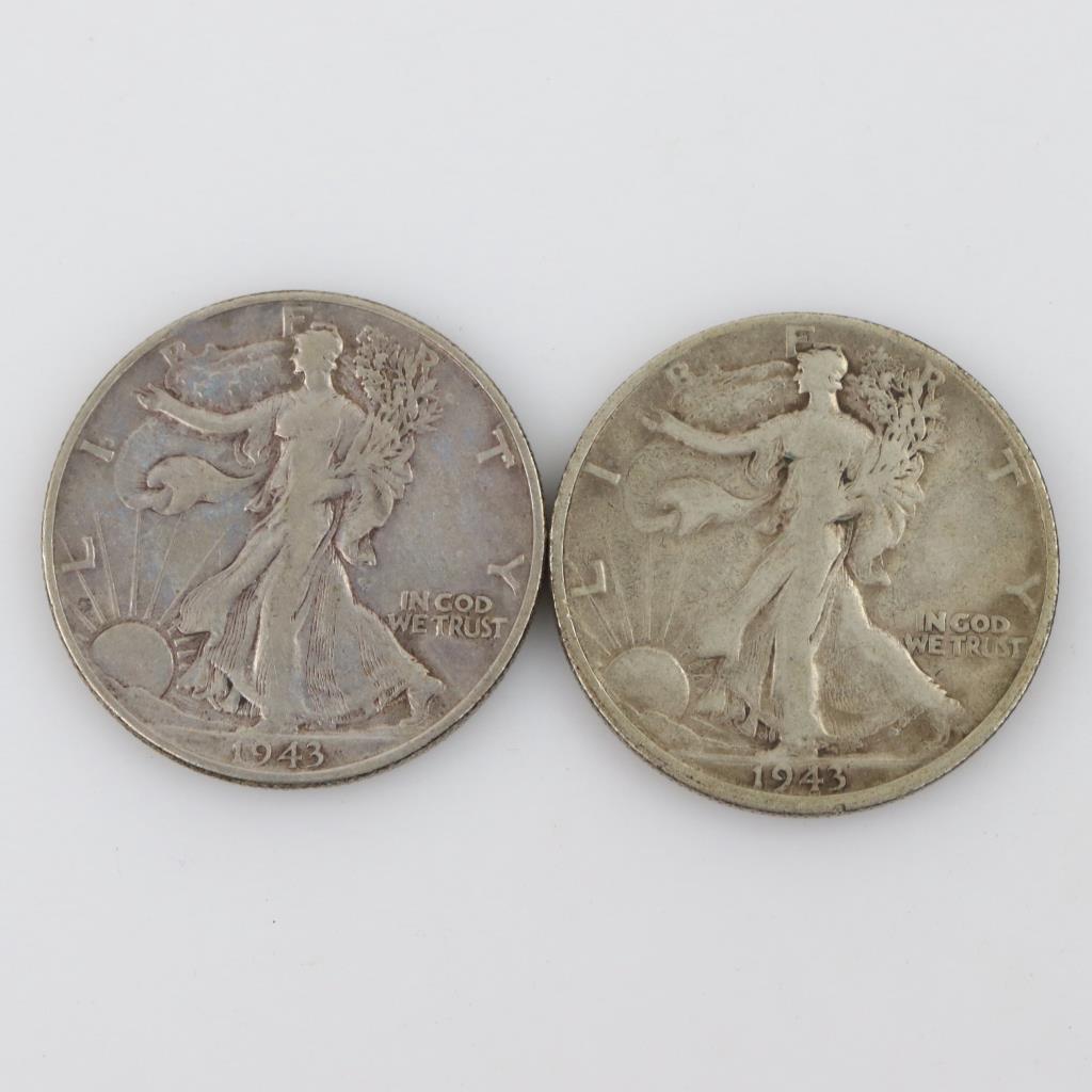 Walking Liberty Silver Half Dollar, 2 Pieces | Property Room