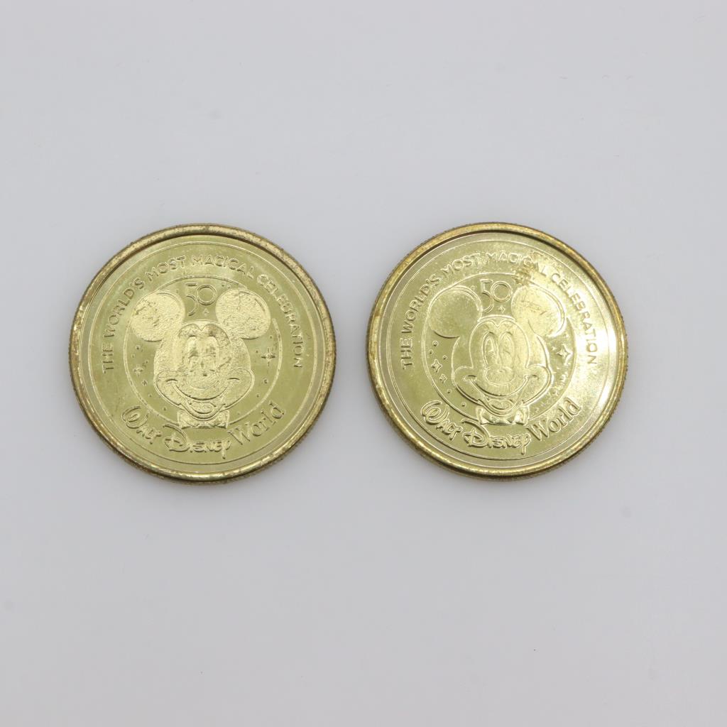 Walt Disney World 50th Anniversary Token, 2 Pieces | Property Room