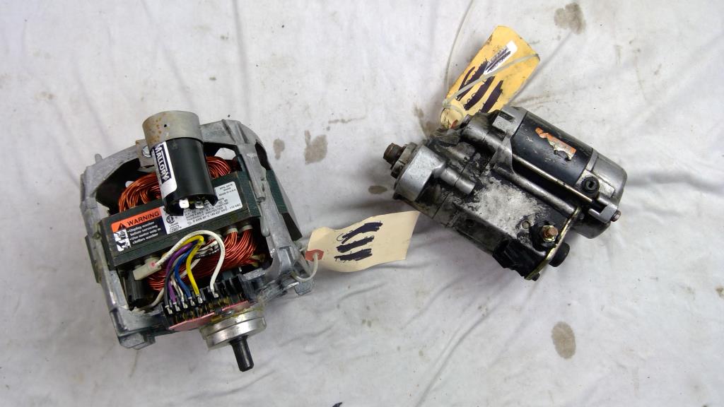 Washer Drive Motor And Vehicle Starter Motor, 2 Pieces | Property Room