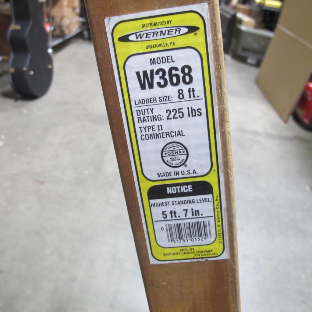 Werner Model W368 8 Ft Wood Ladder | Property Room
