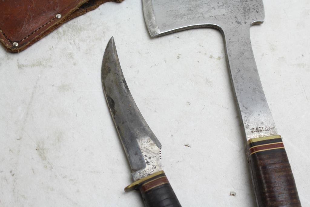 Western Hunting Knife & Western Boulder. Colo. Hatchet; 2 Pieces ...