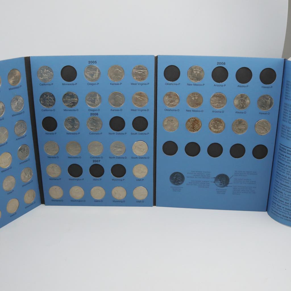 Whitman P & D Fifty State Commemorative Quarter Incomplete Folder, 70 ...