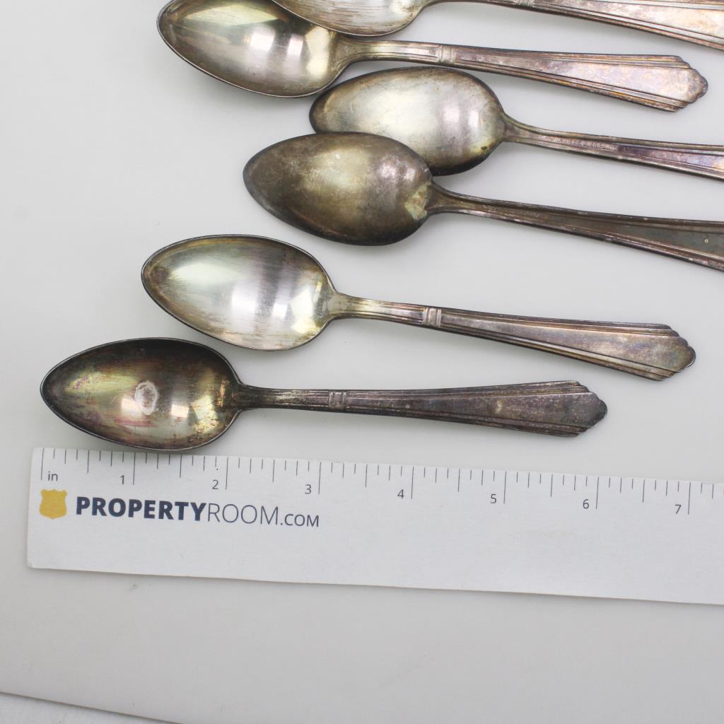 Wilshire Silver Plated Art Deco Spoons, 12 pieces | Property Room