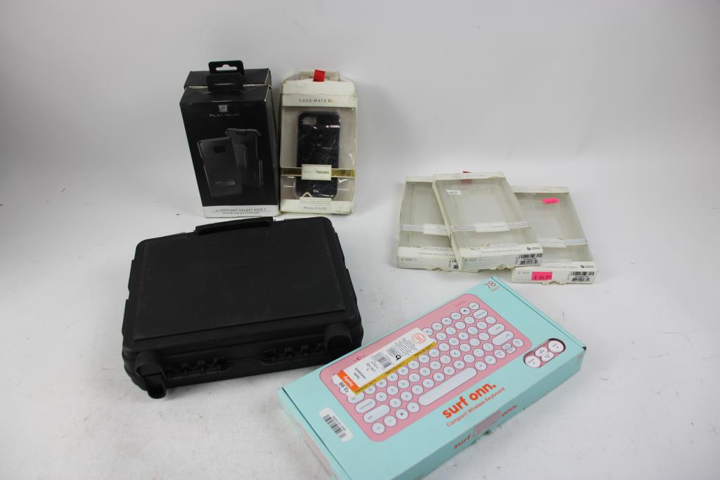 Wireless Keyboard, Gun Case, And Phones Cases | Property Room