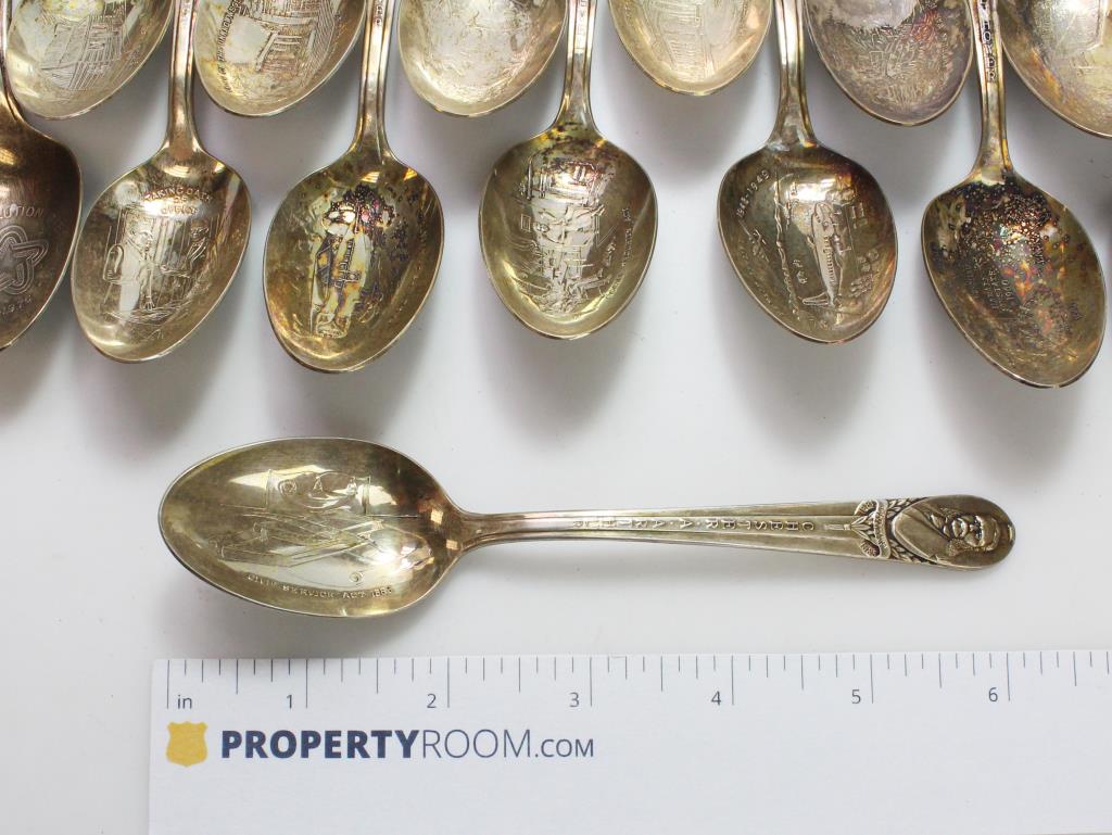 WM American President Silver Plated Commemorative Spoons | Property Room