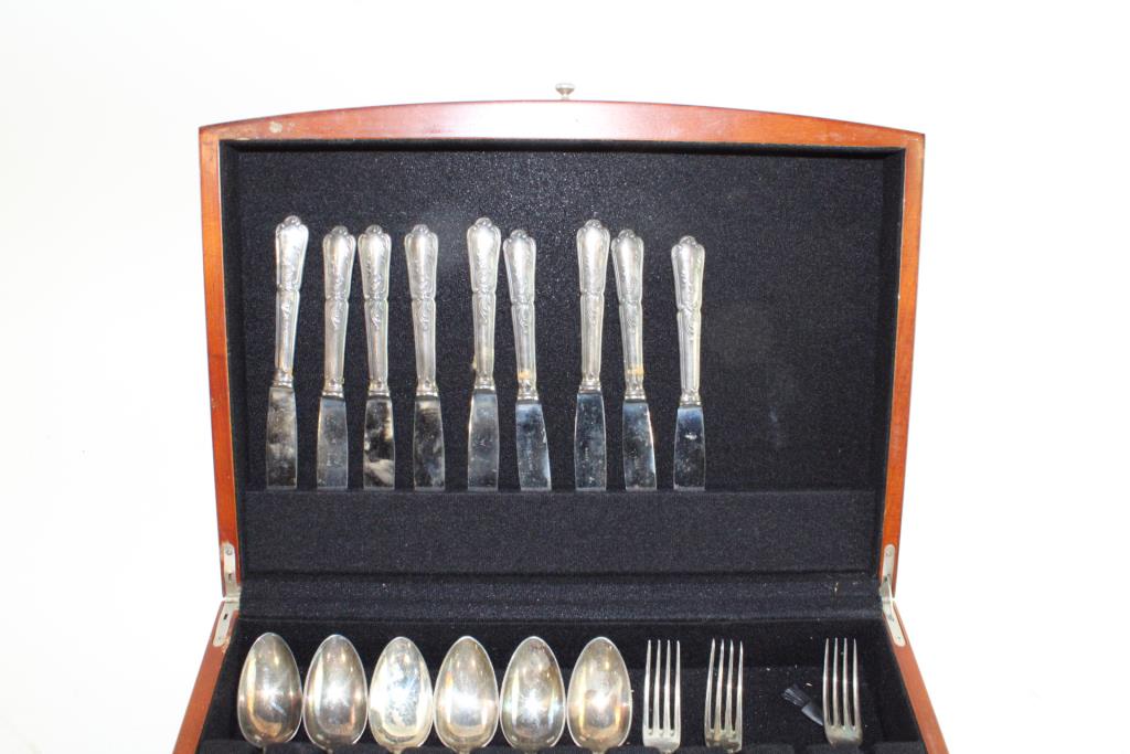 Wooden Box With Flatware, 15+ Pieces | Property Room