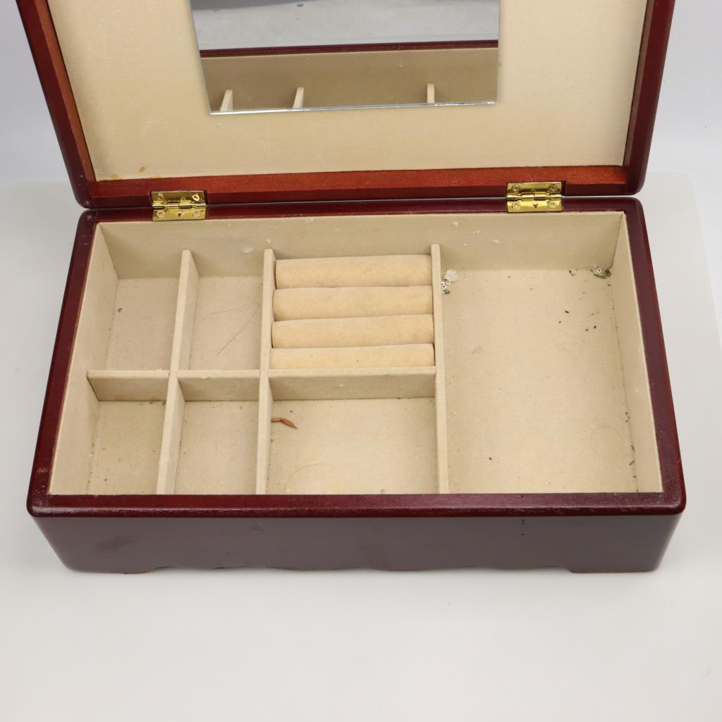 Wooden Felt Lined Jewelry Box | Property Room