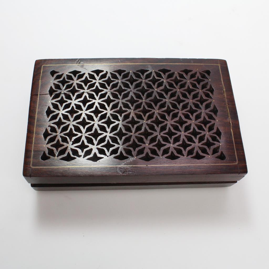 Wooden Lattice Design Jewelry Box | Property Room