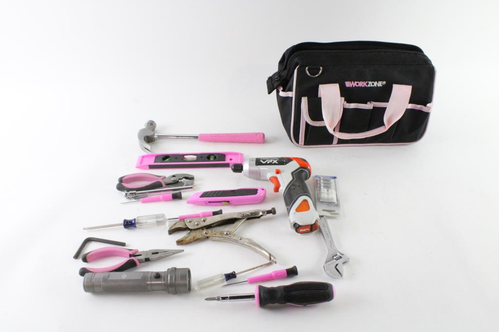 WorkZone Tool Bag With Tools, 5+ Pieces | Property Room