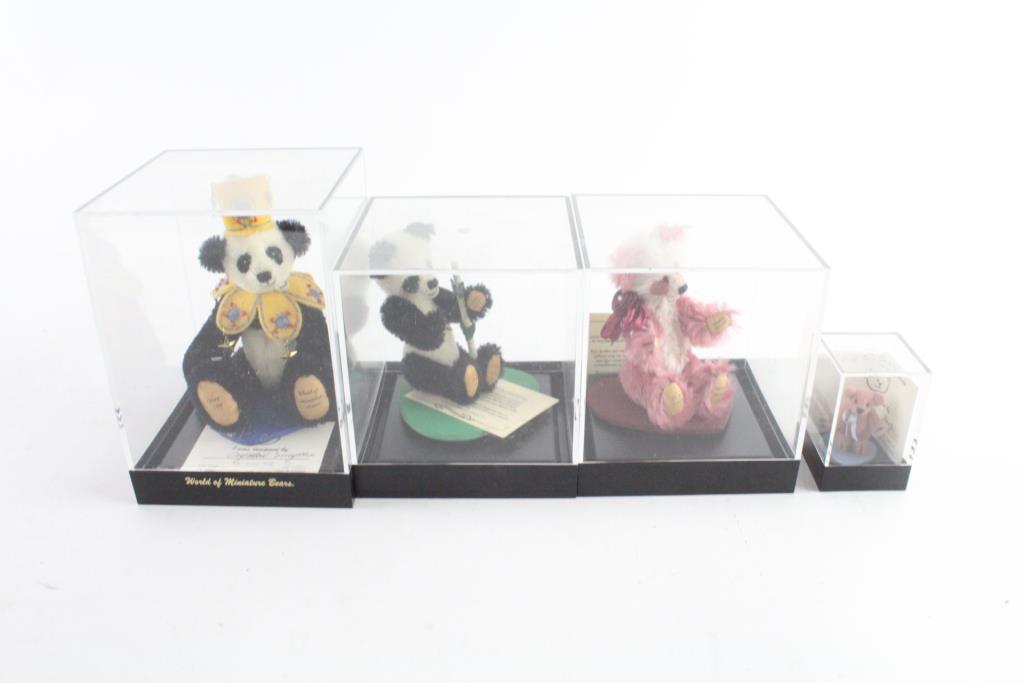 World Of Miniature Bears, In Display Cases, 4 Pieces | Property Room