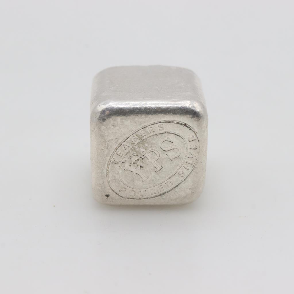Yeagers Poured Silver YPS 1 Troy Oz Square Cube | Property Room