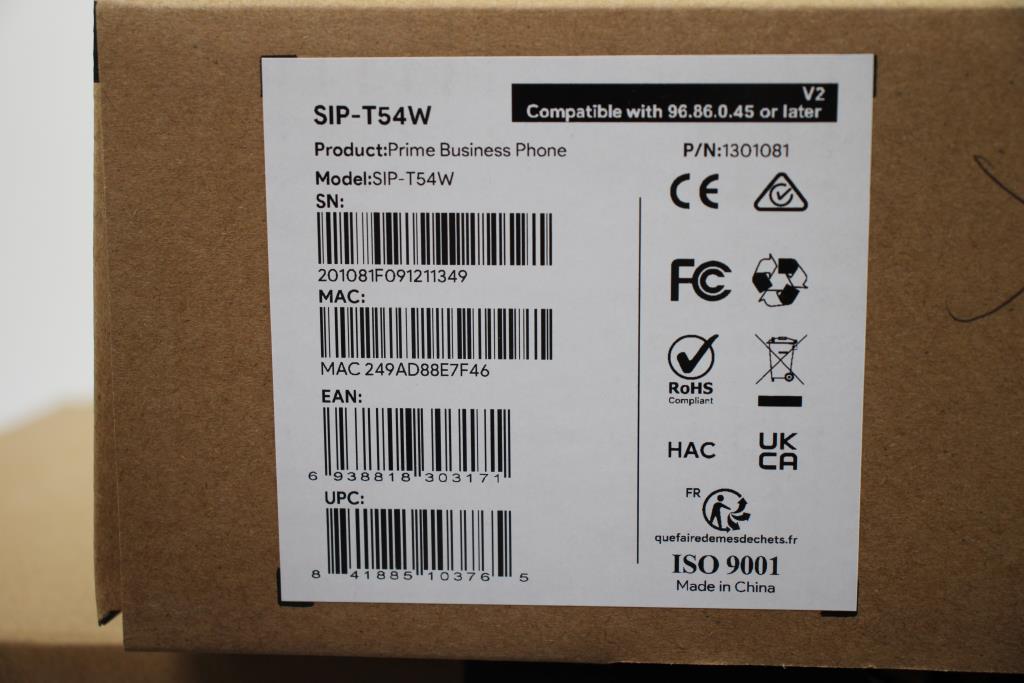Yealink Prime Business Phones, 5 Pieces, SIP-T54W | Property Room