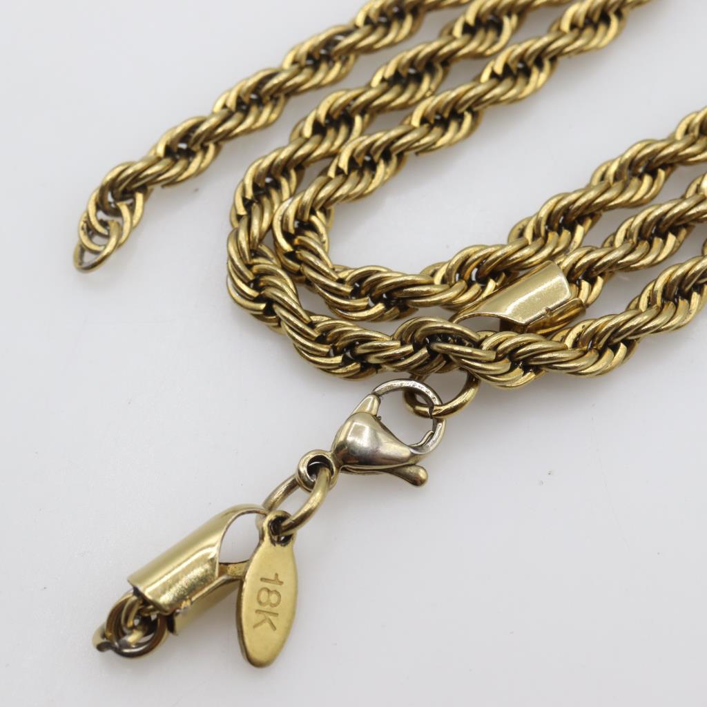 Yellow Metal Rope Chain Necklace | Property Room