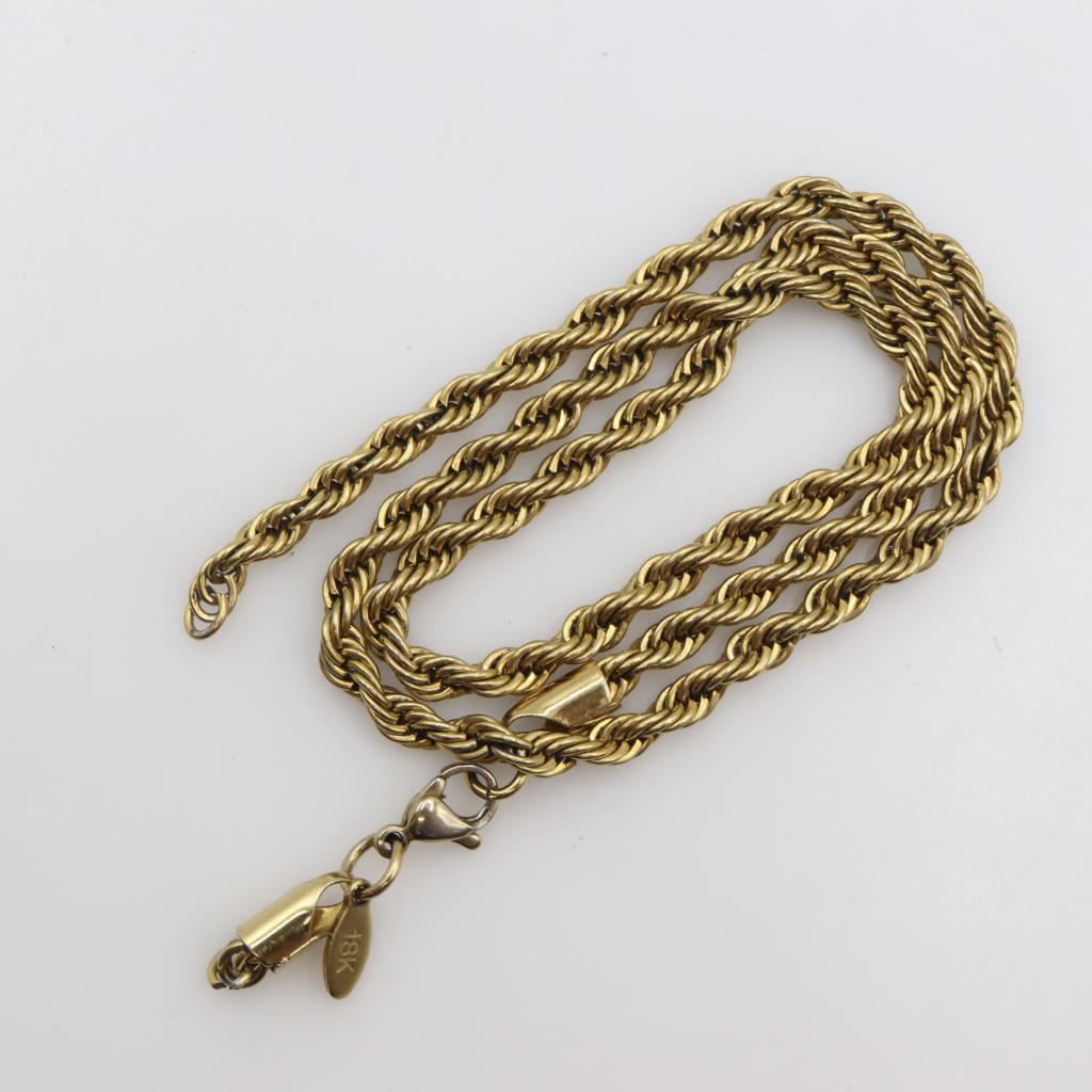 Yellow Metal Rope Chain Necklace | Property Room