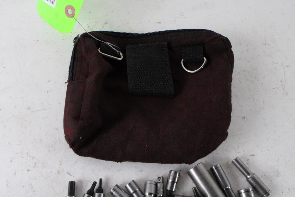 Zippered Pouch Of Ratchet Fitting Variety, 10+ Pieces | Property Room