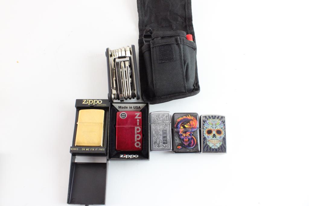 Zippo Lighters & Sahoo Bike Tool, 6 Pieces | Property Room