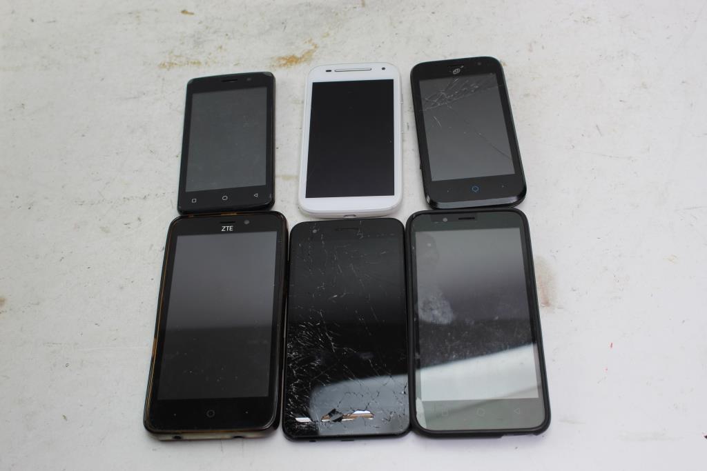 Zte, Lg, Umx+ More Cell Phone Lot, 6 Pieces, Sold For Parts | Property Room