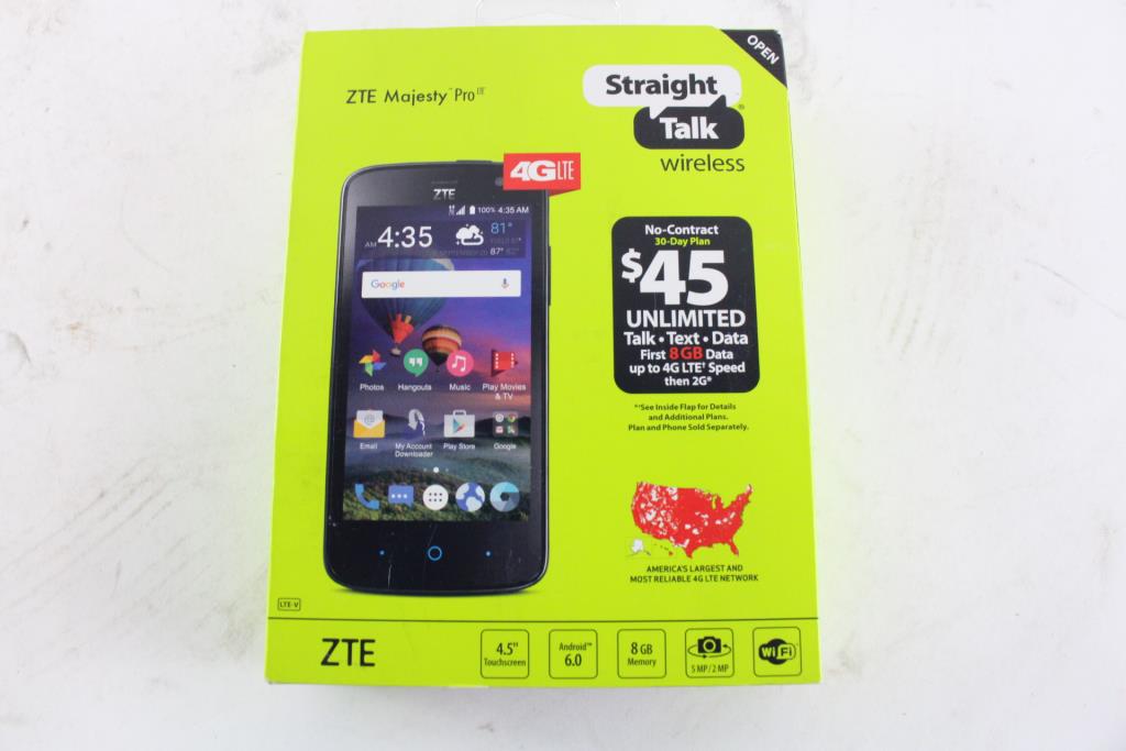 ZTE Majesty Phone With Straight Talk Wireless Contract | Property Room