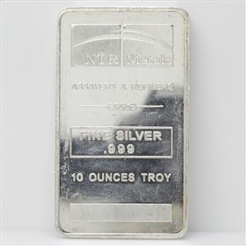10 Troy Oz NTR Metals .999 Silver Bar | Property Room