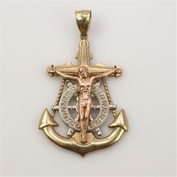 10k Gold Religious Anchor Pendant | Property Room